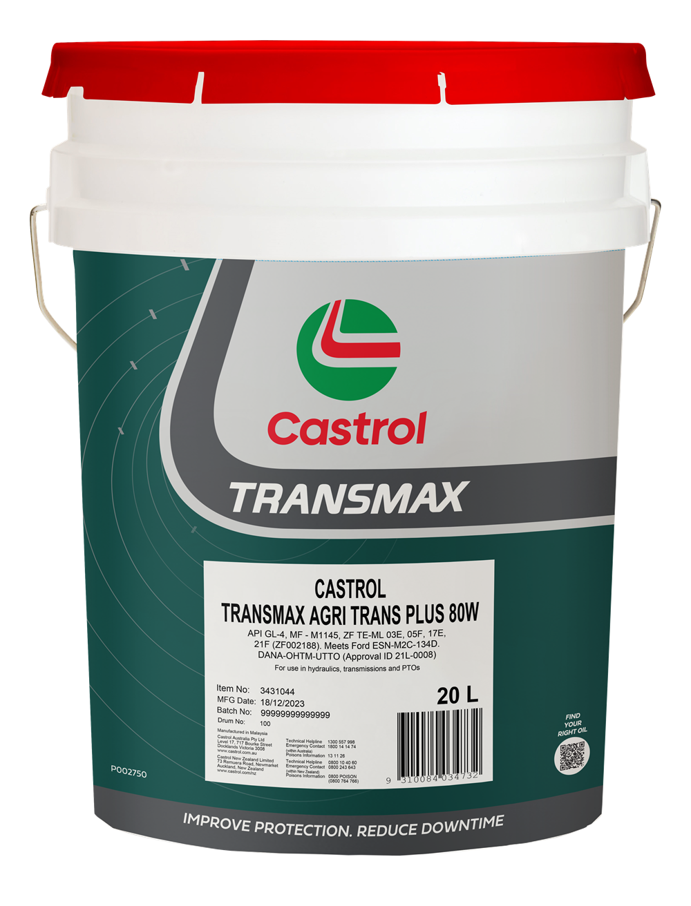 Castrol TRANSMAX AGRI TRANS PL 80W 20L – RD Petroleum