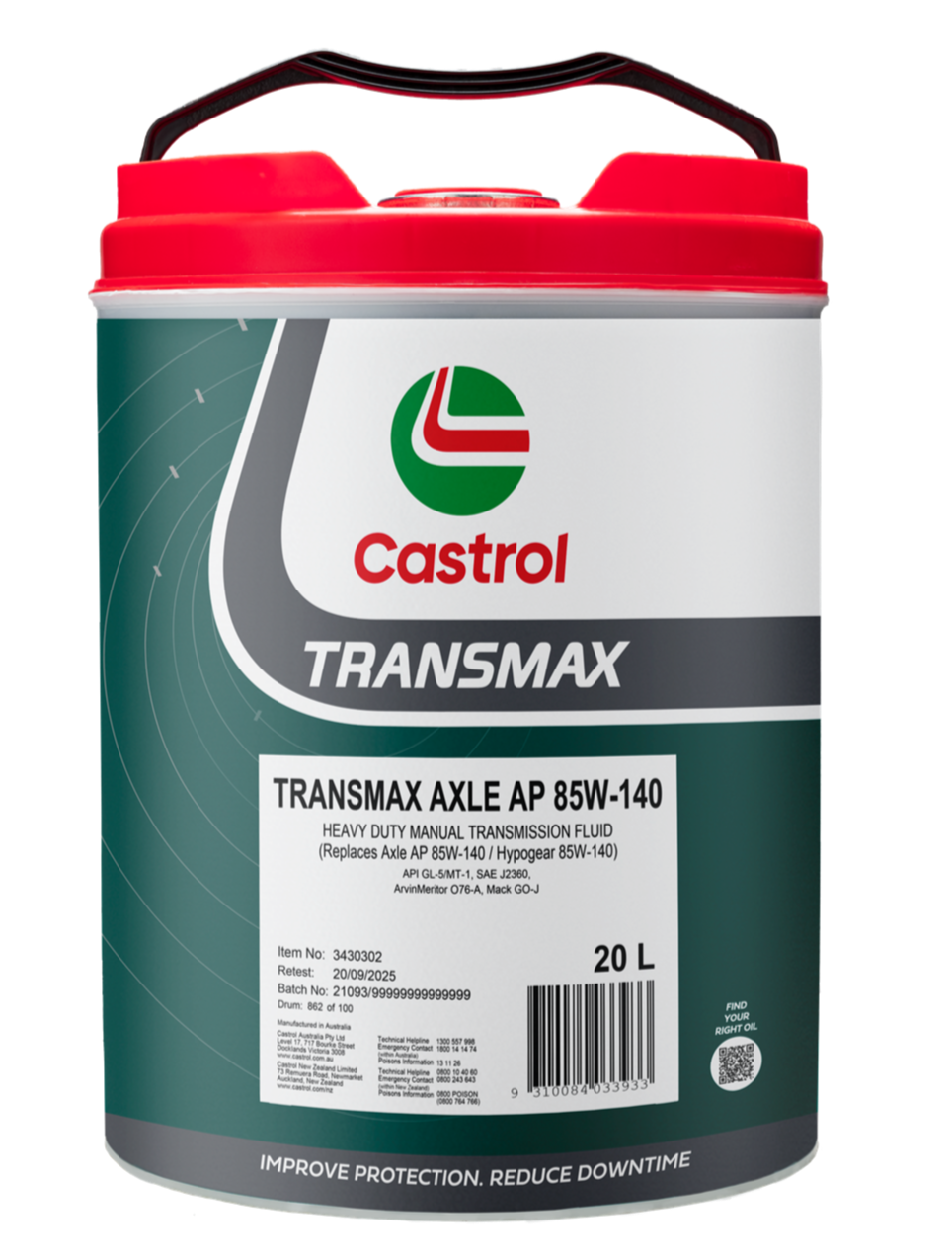 Castrol TRANS AXLE AP 85W-140 20L – RD Petroleum