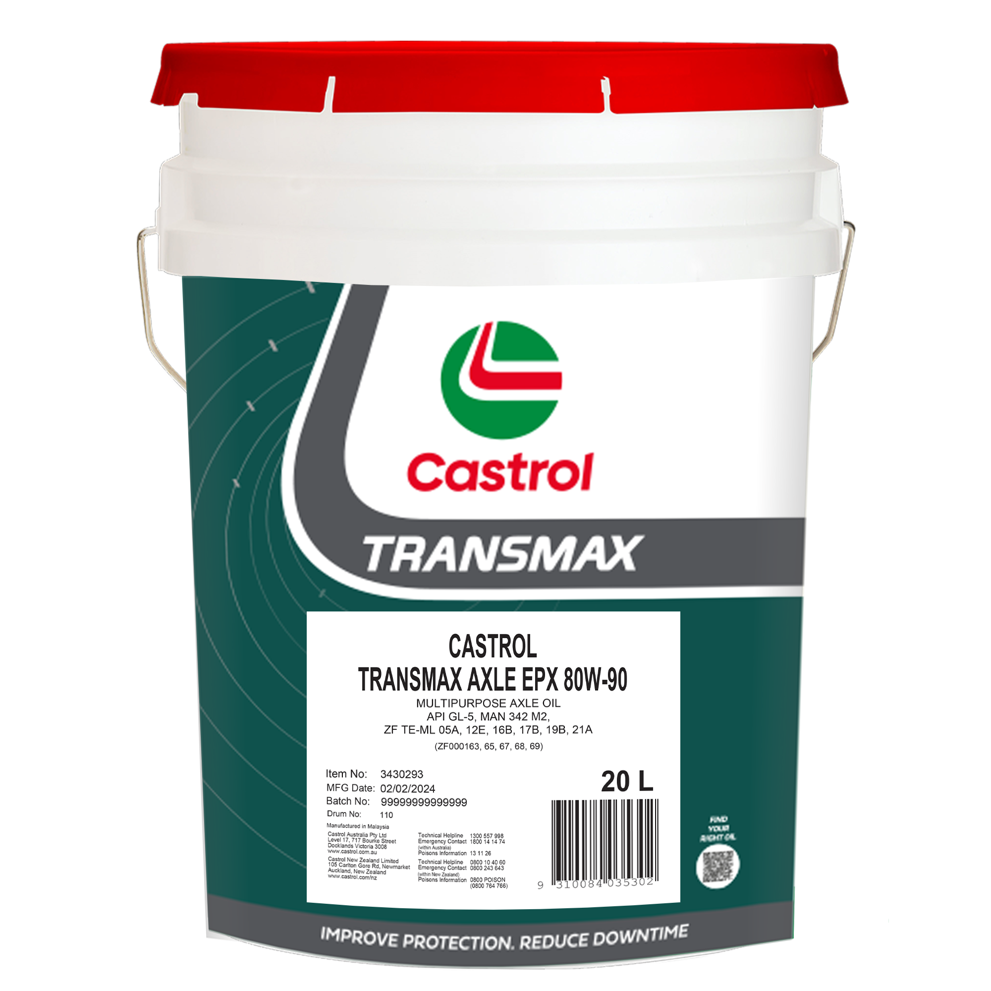 Castrol TRANSMAX AXLE EPX 80-90 20L – RD Petroleum