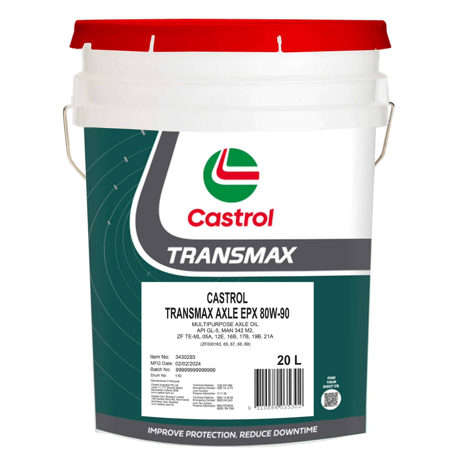 Castrol TRANSMAX AXLE EPX 80-90 20L – RD Petroleum