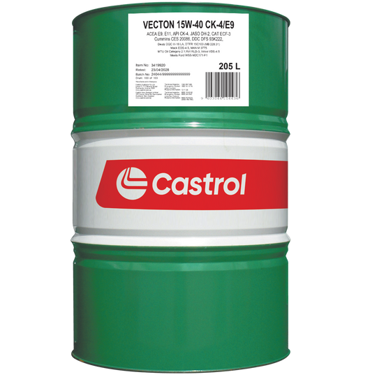 Castrol VECTON 15W40 CK-4/E9 205L – RD Petroleum