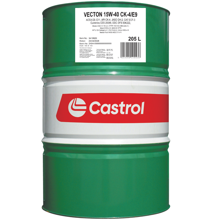 Castrol VECTON 15W40 CK-4/E9 205L – RD Petroleum