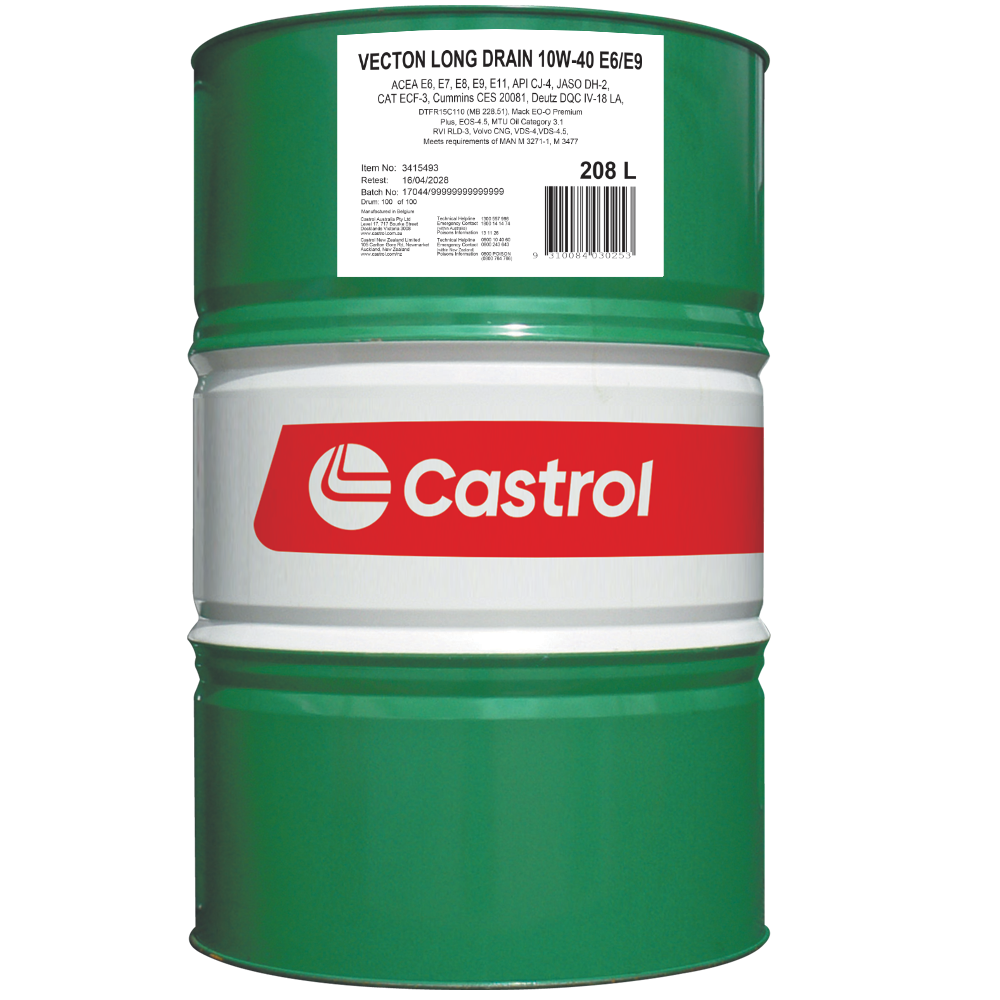 Castrol VECTON LD 10W40 E6/E9 208L AZ – RD Petroleum